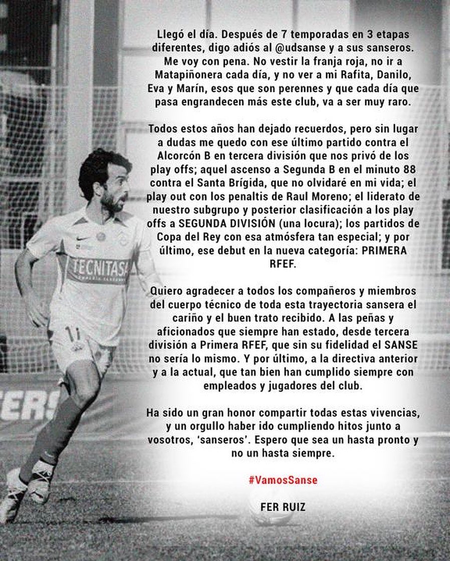 Fer Ruiz se va del Sanse - diariodesanse.com
